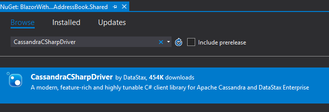 Blazor Work With Cassandra Api In Cosmos Db